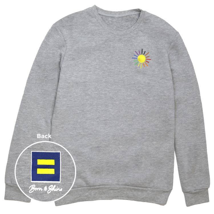 Born To Shine Embroidered Sun Rainbow Sweatshirt | HRC